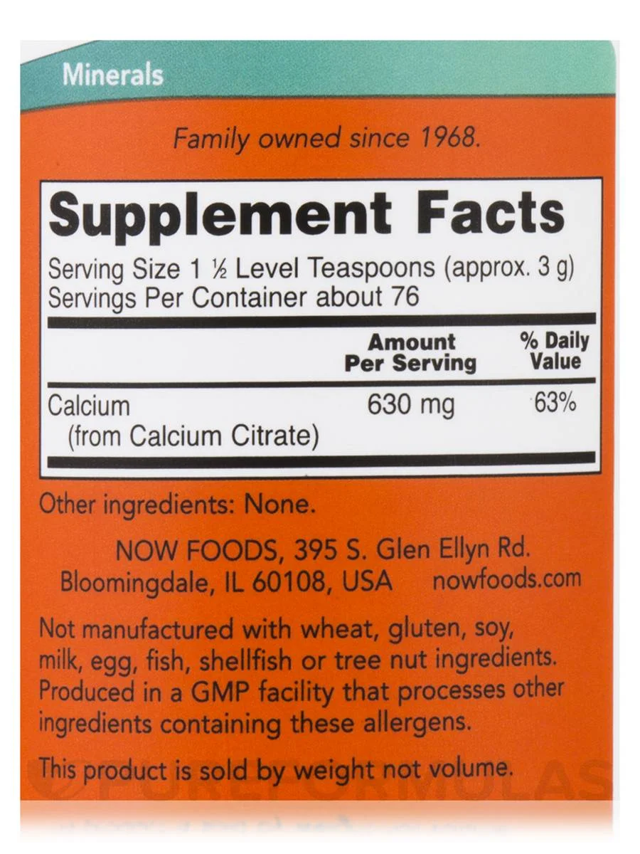 Now Foods Calcium Citrate Pure Powder 227 g | Super Supplement
