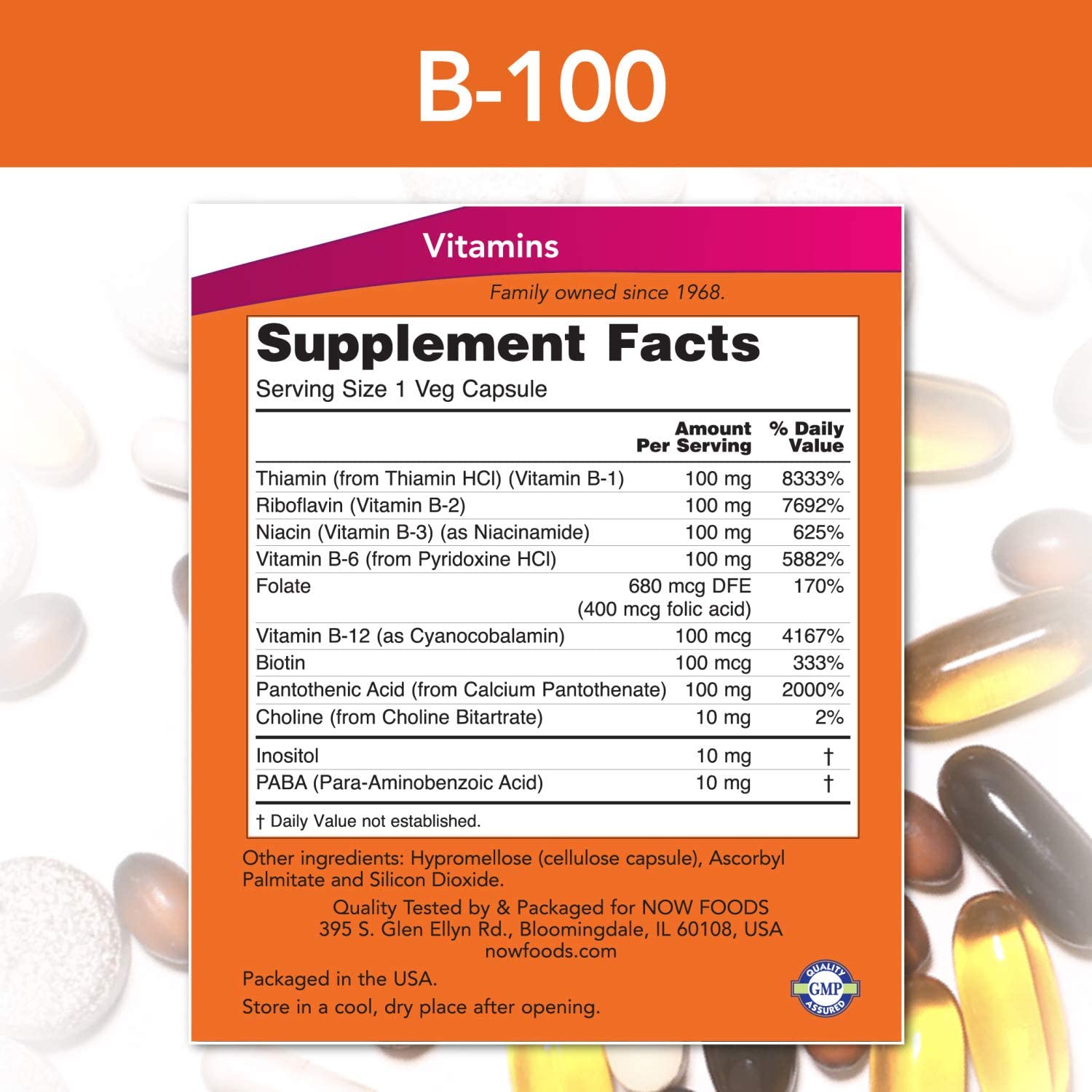 Now Foods Vitamin B-100 100 Capsules | Super Supplement