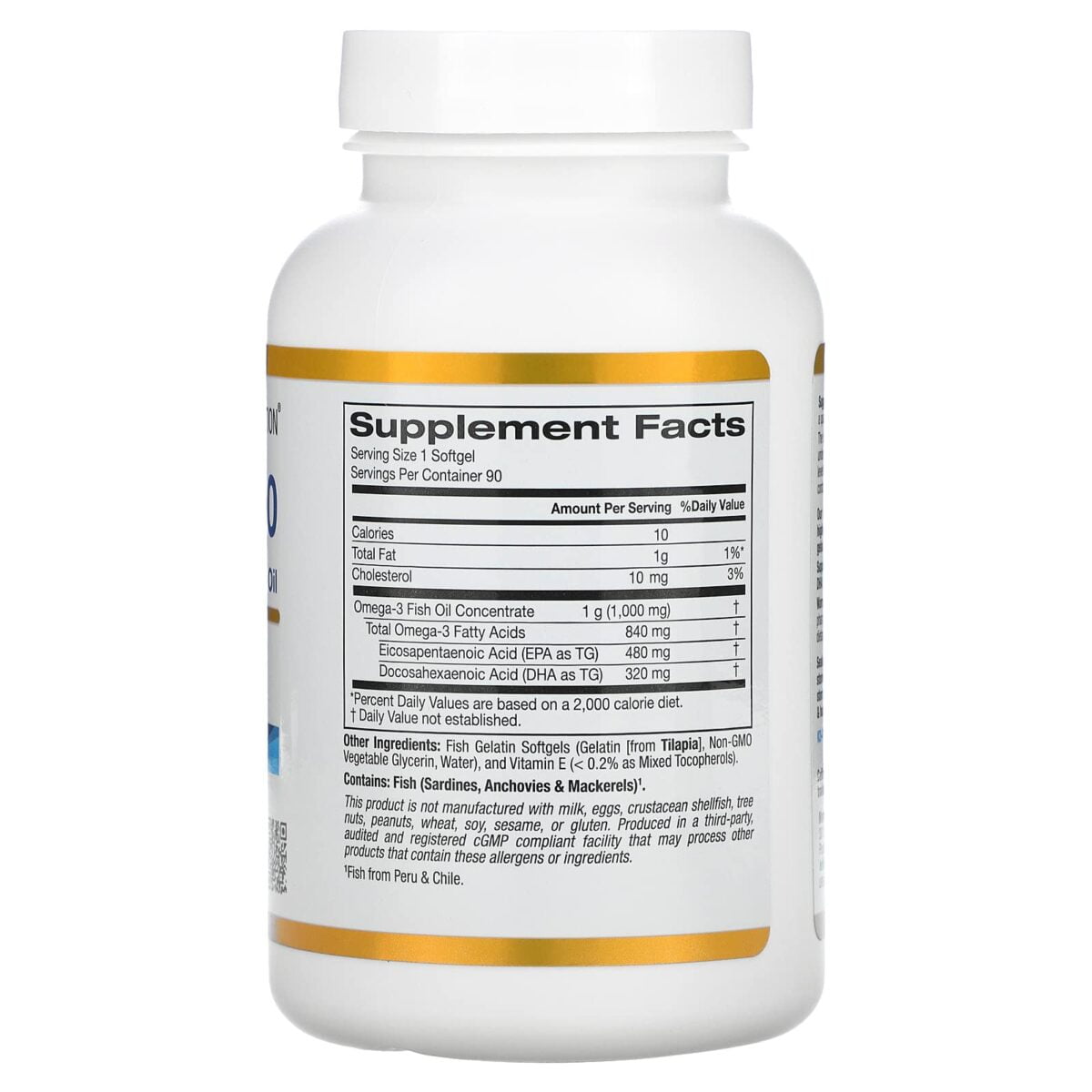 California Gold Omega 3 100 Softgels | Super Supplement