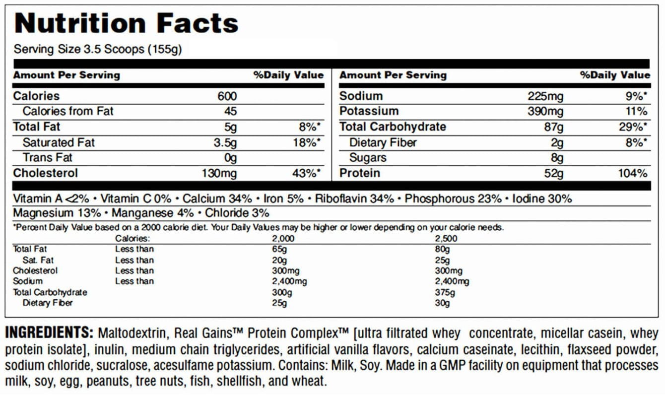 Universal Nutrition Real Gains 10.6 Lbs. | Super Supplement