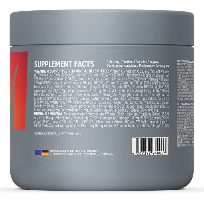 Visly VITA & MINERALS SPORT 120 Capsules | Super Supplement