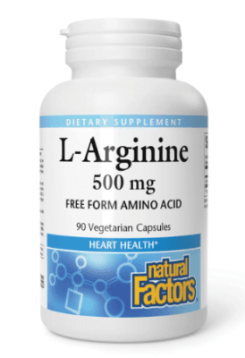 Natural Factors L-Arginine 500 mg 180 veg Capsules | Super Supplement