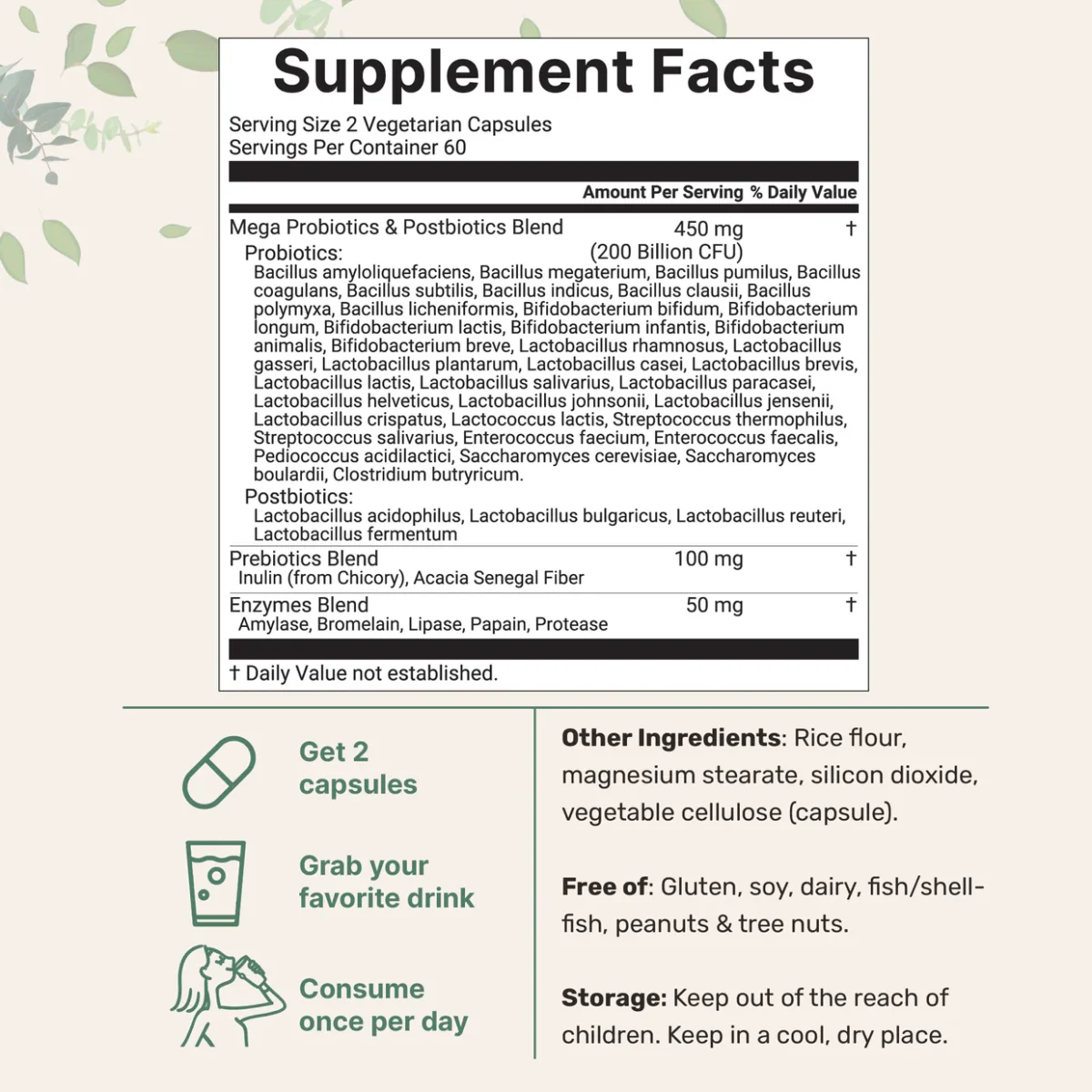 Micro Ingredients Mega Probiotics 200 Billion CFU | Super Supplement